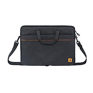 YANGKE Laptop Shoulder Bag Compatible with MacBook Air/Pro,13-13.3 inch Notebook, MacBook Pro 14, Waterproof Carrying Case with Rubber Mouse Pad plus 2.4G Wiress and BT Mouse, Black (grey)