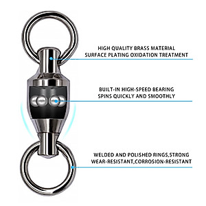 DAGEZI Fishing Swivels Set, 135pcs Rolling Swivel Barrel swivels Fishing Stainless Steel Swivels Fishing Tackles， Fishing Rolling Bearing Connector for Saltwater Fishing (Style-1859（#0-#8）)