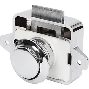 LESOLEIL Push Button Latch Locks - 10 Pcs RV Cabinet Door Push Lock Catch Keyless Knob for Camper Van Motorhome Caravan Boat Silver
