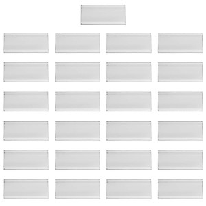 Akro-Mils 29308 Clear Protective Plastic Flat Label Holders for Wire Shelving Retail Display and Warehouses, (25-Pack)