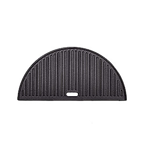 Kamado Joe KJ-HCIGRIDDLE Half Moon Cast Iron Reversible Grill Griddle for Classic Joe, Black