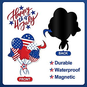 Whaline 13Pieces Independence Day Refrigerator Magnets Patriotic July 4th Gnomes USA Flag Decorative Fridge Magnetic Stickers for Fridge Metal Door Mailbox Locker Office Cabinets Decor