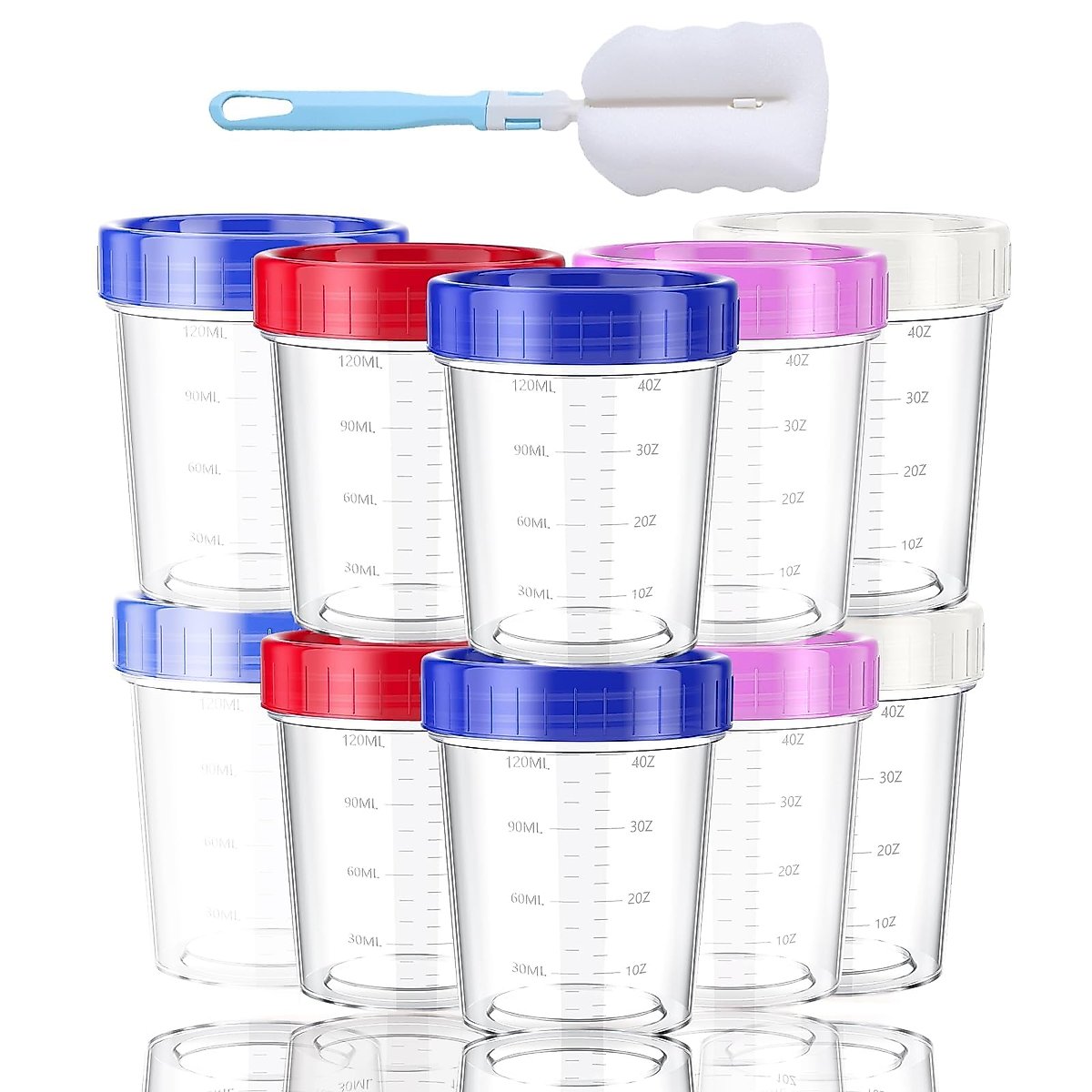 Generic 10 Pack 4oz Small Plastic Containers with Lids, Salad Dressing Container, Leakproof Condiment Containers, Reusable Stackable Plastic Dip Sauce Containers, Food Storage Safe Airtight