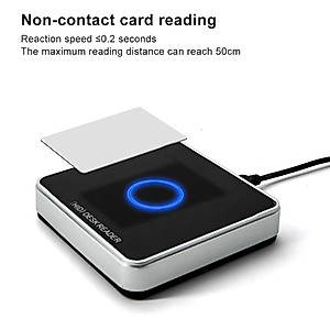 Desktop Reader UHF RFID, Fast Response Speed Sensitive Reading Distance Up to 50Cm, Circular LED Indicator, Built in Buzzer, 2Dbi Circular Polarization Antenna 12.5Dbm to 26Dbm