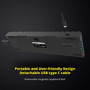 DREVO Calibur V2 TE RGB 60% Wired Mechanical Gaming Keyboard, 71-Key Small Compact, Work for PC/Mac, Detachable USB Type-C, Outemu Brown Switch, Black
