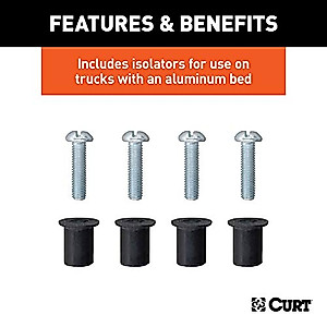 CURT 57008 7-Foot Vehicle-Side Truck Bed 7-Pin Trailer Wiring Harness Extension, Select Ford F-150, F-250, F-350 Super Duty , black