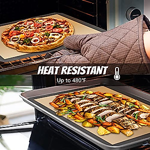 Elyum Silicone Baking Mat, 2 Pack Non-Stick Food Grade Silicone Mat for Baking, Reusable Heat Resistant Half Sheet Baking Mat for Cookies Macarons Bread Pastry (16.5"x11.6", Grey)