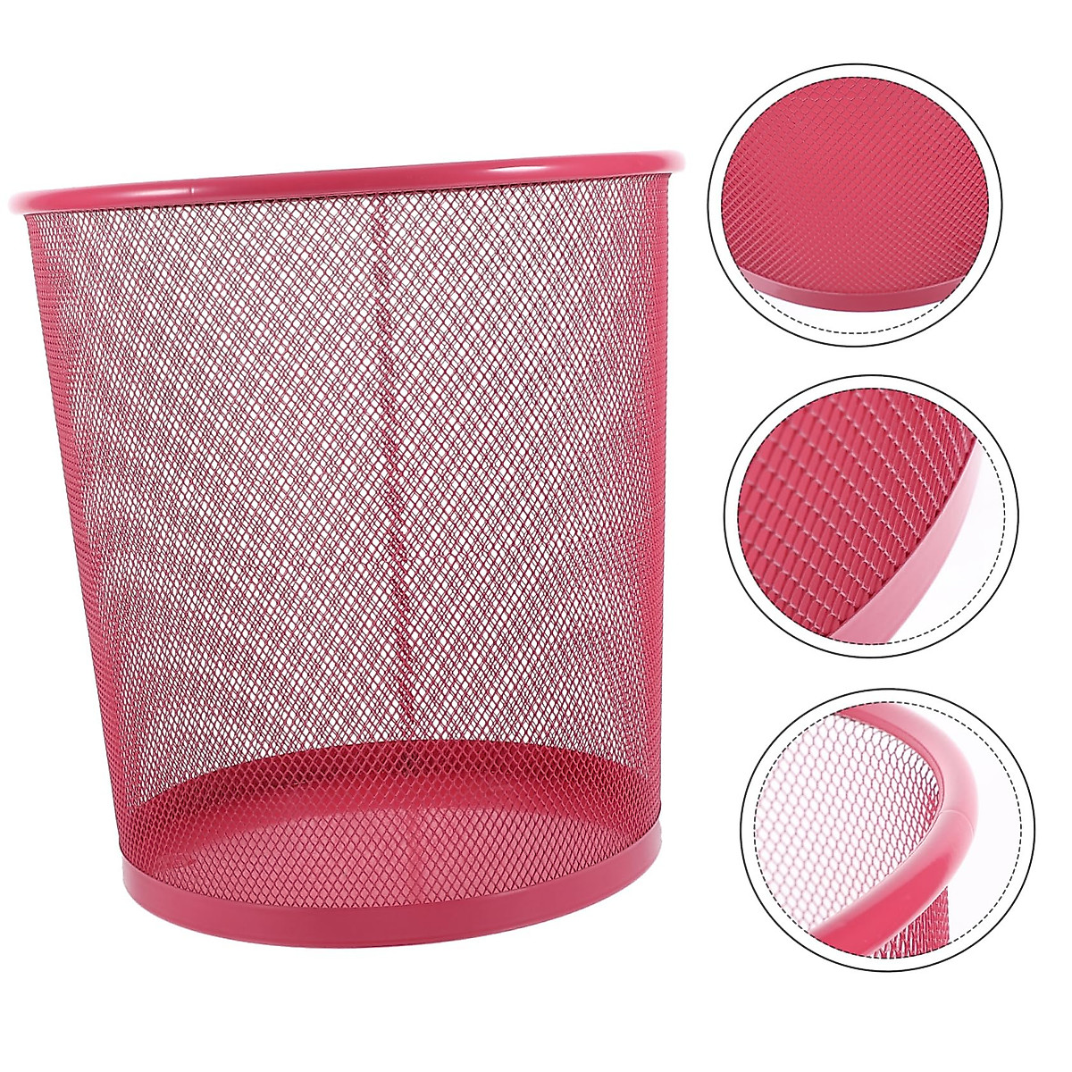 Ciieeo Barbed Wire Office Corner Basket Waste Basket Pink Plastic Storage Bins Small Trash can Trash can Household Iron Wastebasket Trash bin Metal Basket Small Metal Storage Box