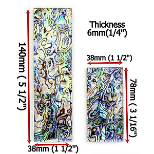 1 Pair of 140x38x6mm New Zealand Paua Abalone Veneer Acrylic Knife Blank Handle Holder (Green Abalone-Normal No Handling, 140mmx38mmx6mm)