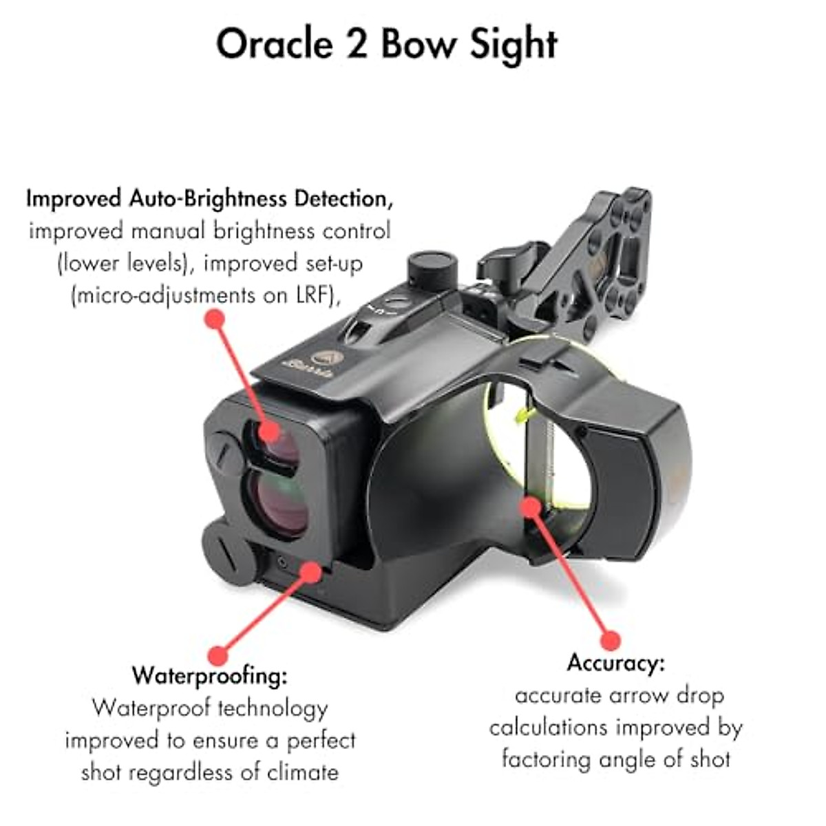 Burris Optics Oracle 2 Rangefinder Bow Sight, Built in Range Finder Measures Exact Distance, Calculates Perfect Aim/Drop Point, Adaptable Right or Left Handed Mount