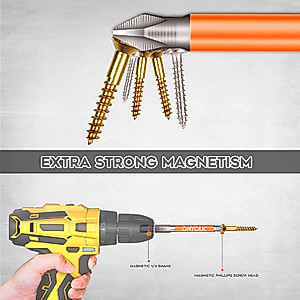 OnYolk 10-Piece Phillips Magnetic Screwdriver Bit Set, S2 Alloy Steel Anti-Slip Long Drill Bits, 1/4 Hex Shank, Fine Tooth Design, Strong Magnetism, Size 1"- 5", PH2