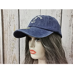 Enodtter First Mate Hat for Men Women, Boating Navy Gift, Embroidered Washed Blue Denim Dad Hat, Adjustable Embroidery Trucker Hats