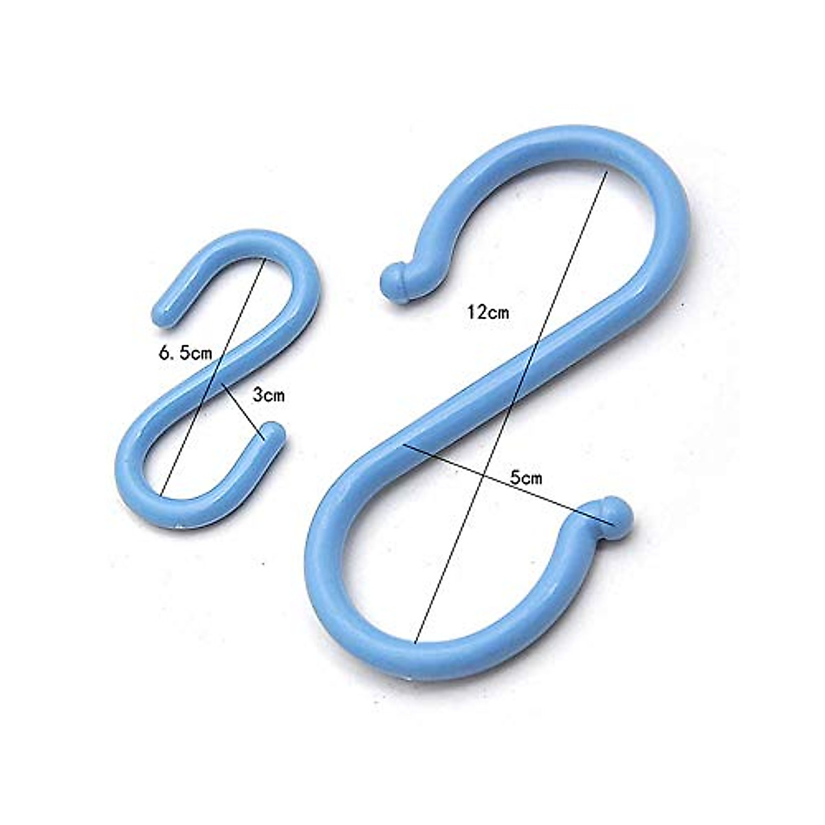 YITAQI S Hooks,Portable Multi-Purpose Storage Rack Door Scarf Hat Hanging S-Shaped Hook Clothes Hanger Organizer Key Holder(4Pcs Blue L)