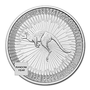 2015 - Present (Random Year) AU Lot of (5) 1 oz Silver Kangaroo Brilliant Uncirculated with Certificate of Authenticity $1 BU