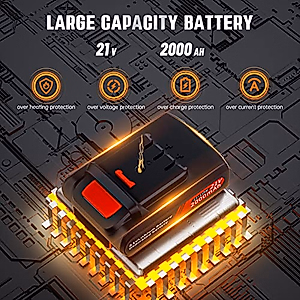 Dragro Electric Pruning Shears Replace Battery, DC21V 2000mAH Lithium Battery, Only Applicable Electric Pruner 1.2inch/30mm (Only 1 Pack)