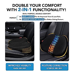 kingphenix Wedge Car Seat Cushion: Memory Foam Truck Seat Cushion for Car Seat Driver - Sciatica and Back Pain Relief - Enhancing Driving Comfort -Black