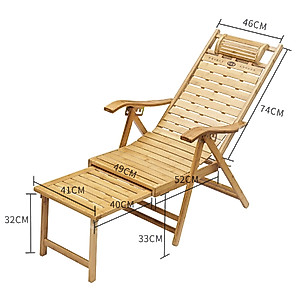 BROHN Lounge Chair, Wooden Rocking Chair Porch Rocker Outdoor Traditional Indoor Foldable Deck Recliner Sun Lounger Chairs