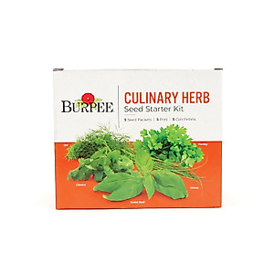 Burpee Culinary Garden Starter Kit Packets, 5 Pots, 5 Coir Pellets & 5 ...