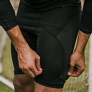 Storelli BodyShield Unisex Turf Burn Sliders | Compression Soccer Sliding Undershorts | Enhanced Lower Body Protection | Black | Youth Extra Large