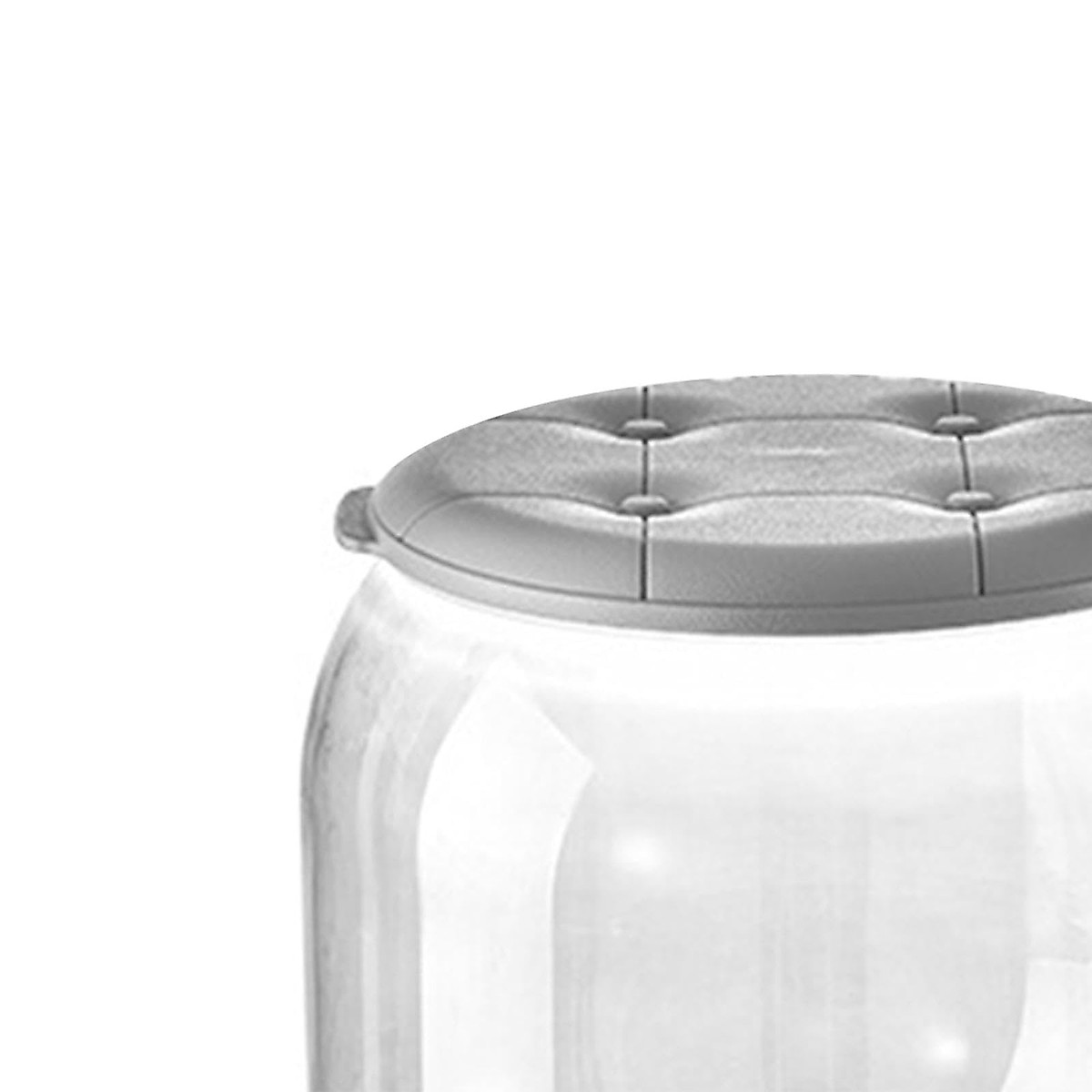 Baoblaze Clear Toy Storage Organizer, Shoe Stool, Dustproof, Portable for Living Room Bedroom Kids Room Indoor, Round Gray