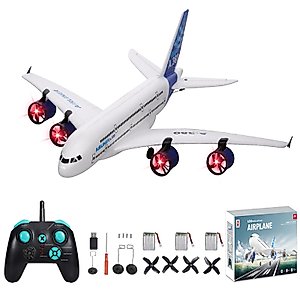 GoolRC A380 RC Airplane, 2.4G 3CH Remote Control Airplane, Easy to Fly RC Plane for Beginner, EPP Foam Fixed Wing Aircraft Glider Model Toys with 3 Batteries for Kids