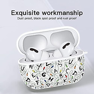 Case Cover for AirPods Pro Stranger Letter Things White Full Body Protection Case Earphone Earset Case Hard PC Cover