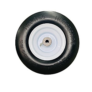 2 New HORSESHOE 11x4.00-5 Flat-Free Smooth Tires w/Steel Rim for Zero Turn Lawn Mower Garden Tractor - Hub length 3"-7" with 1/2" or 1" Bore 114005 T161