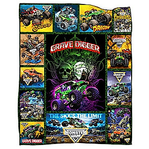 Drince LWBMEF Truck Blanket Cartoon Throw Blankets 50x40 Inch Anti-Pilling Flannel Soft Cozy Fleece for Sofa Bed Decor Boys Adults Birthday Gifts, Full