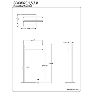 Kingston Brass SCC8325 Edenscape Freestanding Towel Rack, Oil Rubbed Bronze