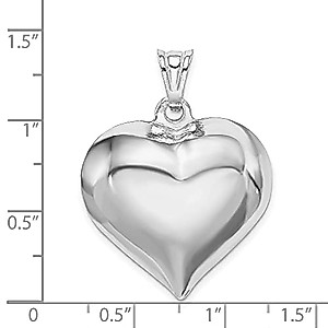 IceCarats 925 Sterling Silver Heart Necklace Love Pendant Charm 35mm x 28mm Only