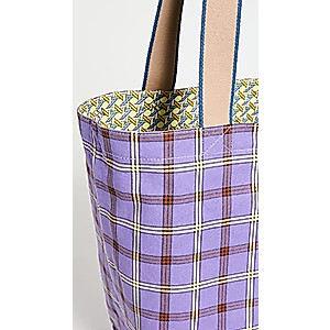 Tory Burch Women's Gracie Printed Canvas Tote, Acid Lemon Basketweave, One Size