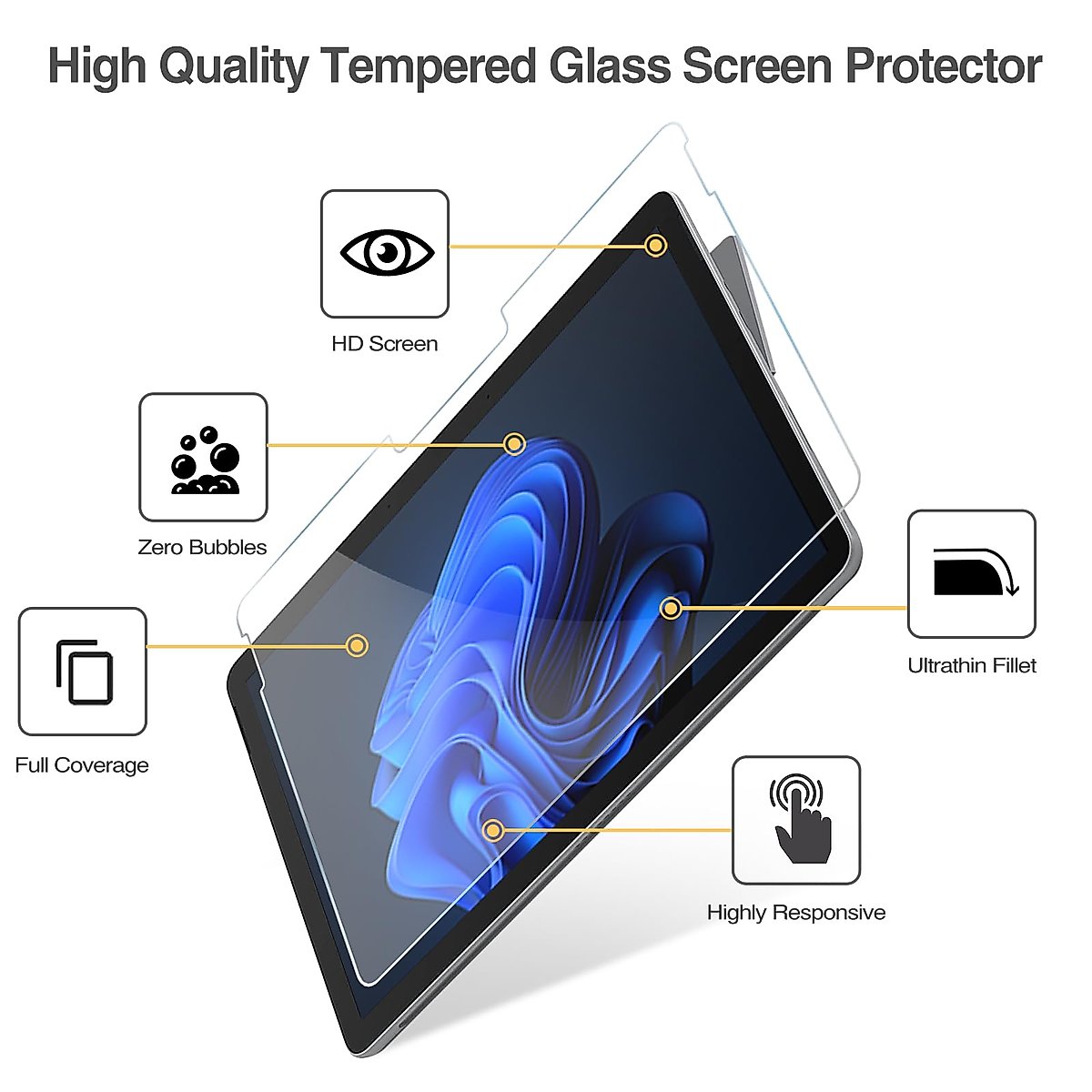ProCase [2 Pack] Surface Go 4 2023/ Go 3 2021 / Surface Go 2 10.5" 2020 / Surface Go 10" 2018 Screen Protector, Tempered Glass Screen Film Guard for Surface Go 4/3/2/1 -Clear
