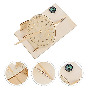 iplusmile Equatorial Sundial Clock DIY Teaching Aid Educational Tool Wooden Scientific Model
