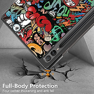 DINGGUAGUA Case for Samsung Galaxy Tab S10+ Plus 12.4” 2024 Release Lightweight Slim Shell Stand Cover for Tab S9+ Plus SM-X810/X816B/X818U with Auto Sleep/Wake,Graffiti