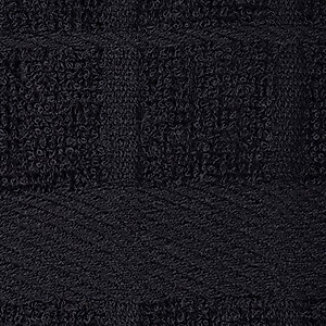 DII Basic Terry Collection Solid Windowpane Dishcloth Set, 12x12, Black, 6 Piece