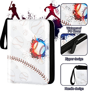 CECOKESO Card Binder 9 Pocket, Fits 900 Cards with 50 Removable Sleevesves,Trading Card Binder with Sleeves, Baseball Card Binder, Sports Card Binder Collectible Trading Card Albums
