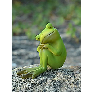 Gemmia Fairy Garden Miniature Frog Figurine - Mini Meditation Frog Statue