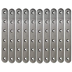 TEJATAN - Straight Steel Brace (Also Known as - Straight Bracket, Straight Metal Bracket, Steel Straight Brace, Steel Straight Brackets) (Set of 10)