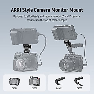 NEEWER Camera Monitor Mount with 3/8" ARRI Locating Thumbscrew, 1/4" Screw for 5" & 7" Monitor Compatible with Atomos Ninja V, 360° Swivel 180° Tilt Damping Adjustable, Compatible with SmallRig, MA004