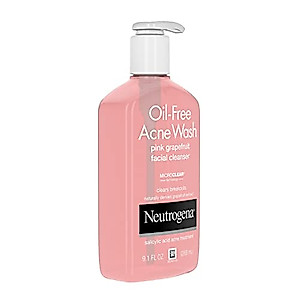 Neutrogena Oil-Free Salicylic Acid Pink Grapefruit Pore Cleansing Acne Wash and Facial Cleanser with Vitamin C, 9.1 fl. oz