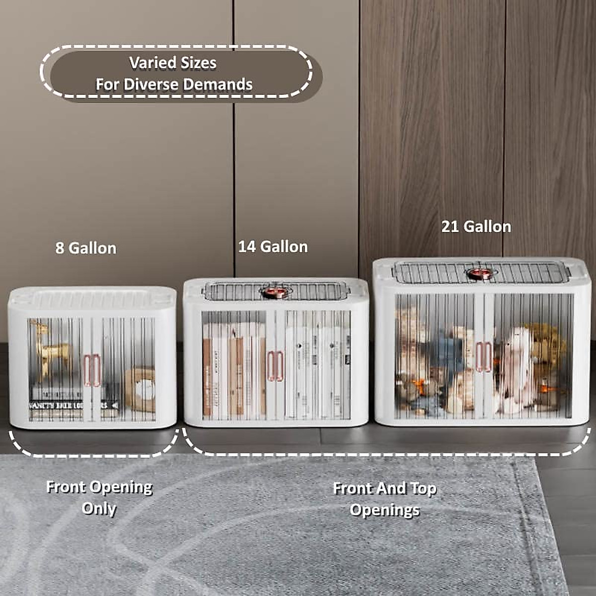 Altreeak 21-Gallon Plastic Storage Bin Organizers | Foldable Storage Boxes | 2023 Design | Stackable Storage Containers | Storage Boxes For Organizing | Storage Bins With Lids