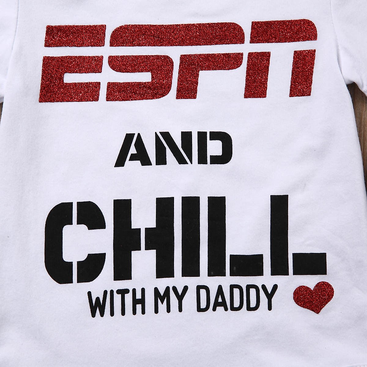ABEE Baby Girls ESPN and Chill with My Daddy Bodysuit and Socks Outfit with Headband