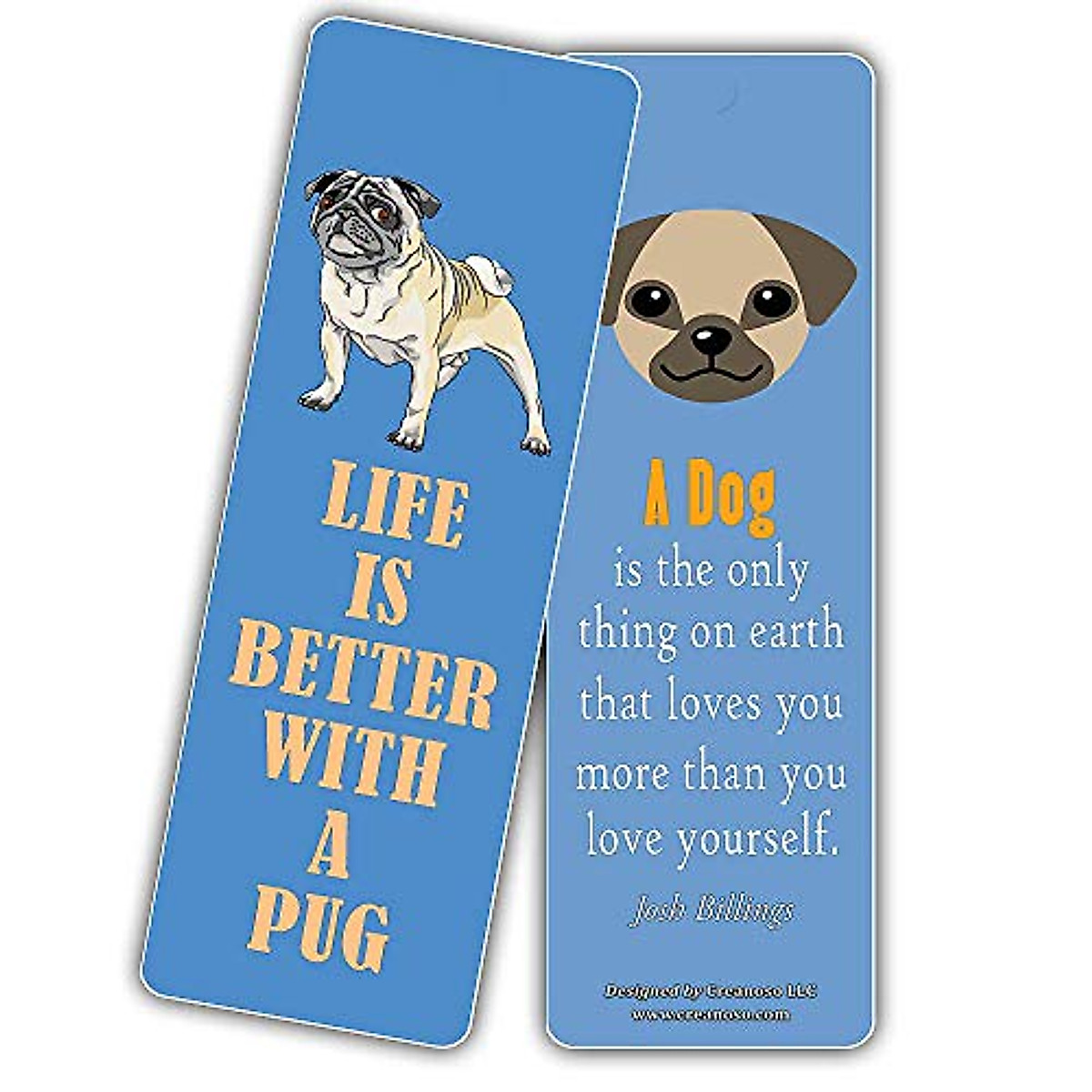 Creanoso Inspiring Dog Lover Bookmark Gifts for Owners (60-Pack) – Six Assorted Quality Dog Themed Bookmarks Bulk Set – Premium Gift for Dog Pet Owners Lovers