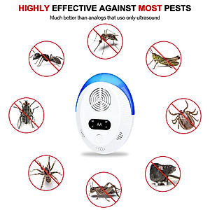 2024 Upgraded Version Ultrasonic Pest Repeller, Mouse Repellent Indoor, Pest Control, Pest Repellent for Home,Kitchen, Office, Warehouse, Hotel 6 Packs