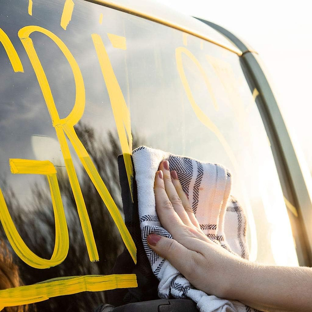 Glass Pen Window Marker: Jumbo Liquid Chalk Markers for Glass Washable, Car Marker & Mirror Paint Pen - Graduation Car Windows, Storefront Windows & Party, Holiday (3 Pens - Black & White - Wide Tip)