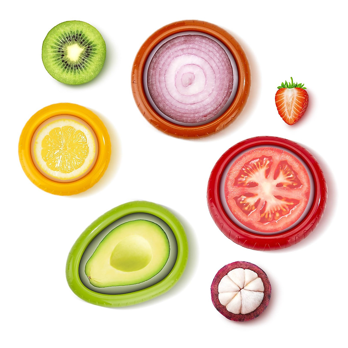 Avocado Saver - 4PCS Reusable Silicone Food Savers Avocado Keeper for Refrigerator Avocado Holder Saver Keeper Onion Holder Potato and Onion Storage Great for Avocado Onions Lemons Potatoes etc