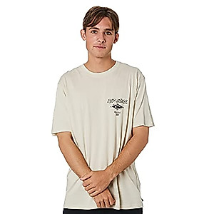 Rip Curl Icons Tee, Logo Graphic Cotton Jersey T-Shirt for Men, Bone, XX-Large