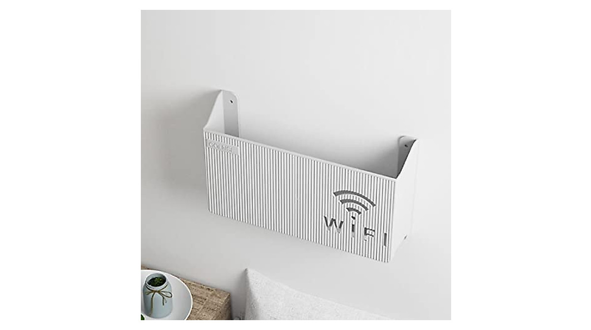 Wall Mounted WiFi Router Shelf - Stylish Cable Storage