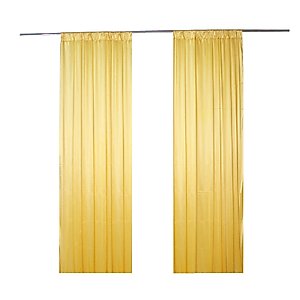 SweetEasy 2pcs 5ftx10ft Curtain Backdrop Panels,Wrinkle Free Fabric, Drapes for Baby Shower Parties Weddings Birthday Party Photoshoot Background Decoration(Golden)