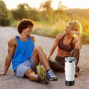 XSHNUO 2 Pcs Silicone Boot for Stanley Quencher Adventure 40oz with Handle & Stanley IceFlow 20oz 30oz, Anti-Slip Water Bottle Bottom Sleeve Cover Stanley Cup Accessories (White-purple)